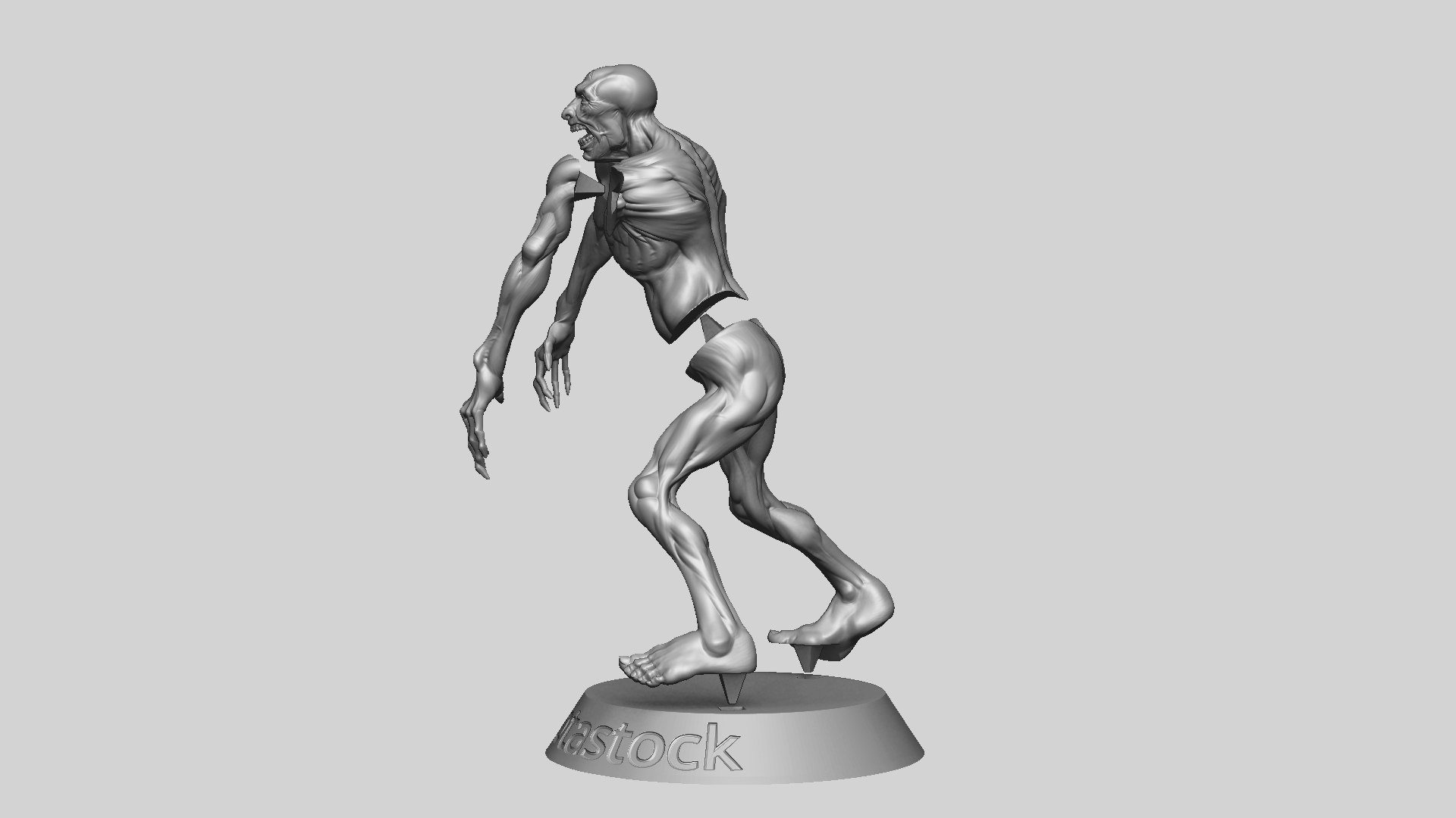 3D Model Zombie Undead In Epic Pose 1-5 3D Printable STL Pack ...