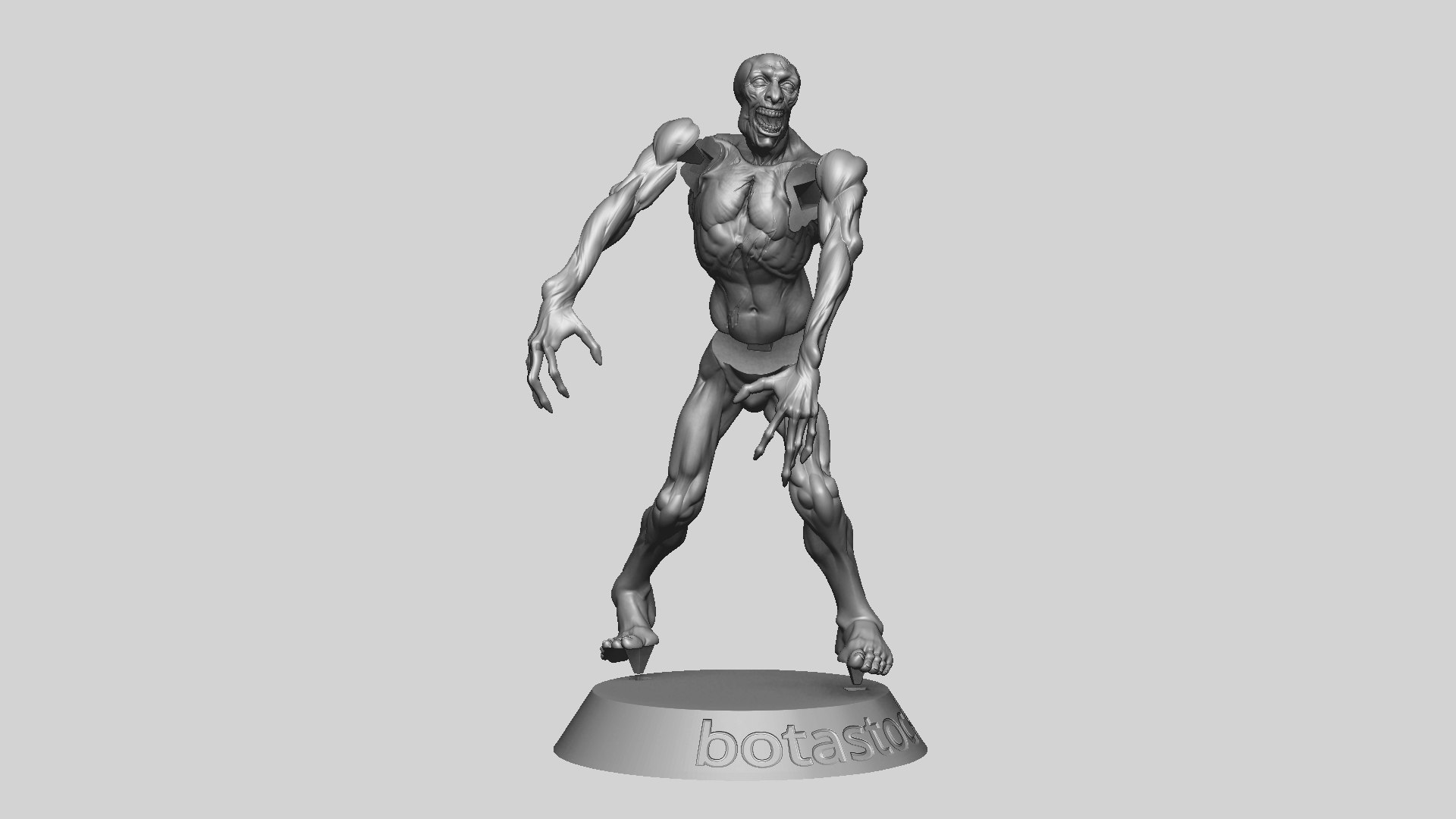 3D Model Zombie Undead In Epic Pose 1-5 3D Printable STL Pack ...