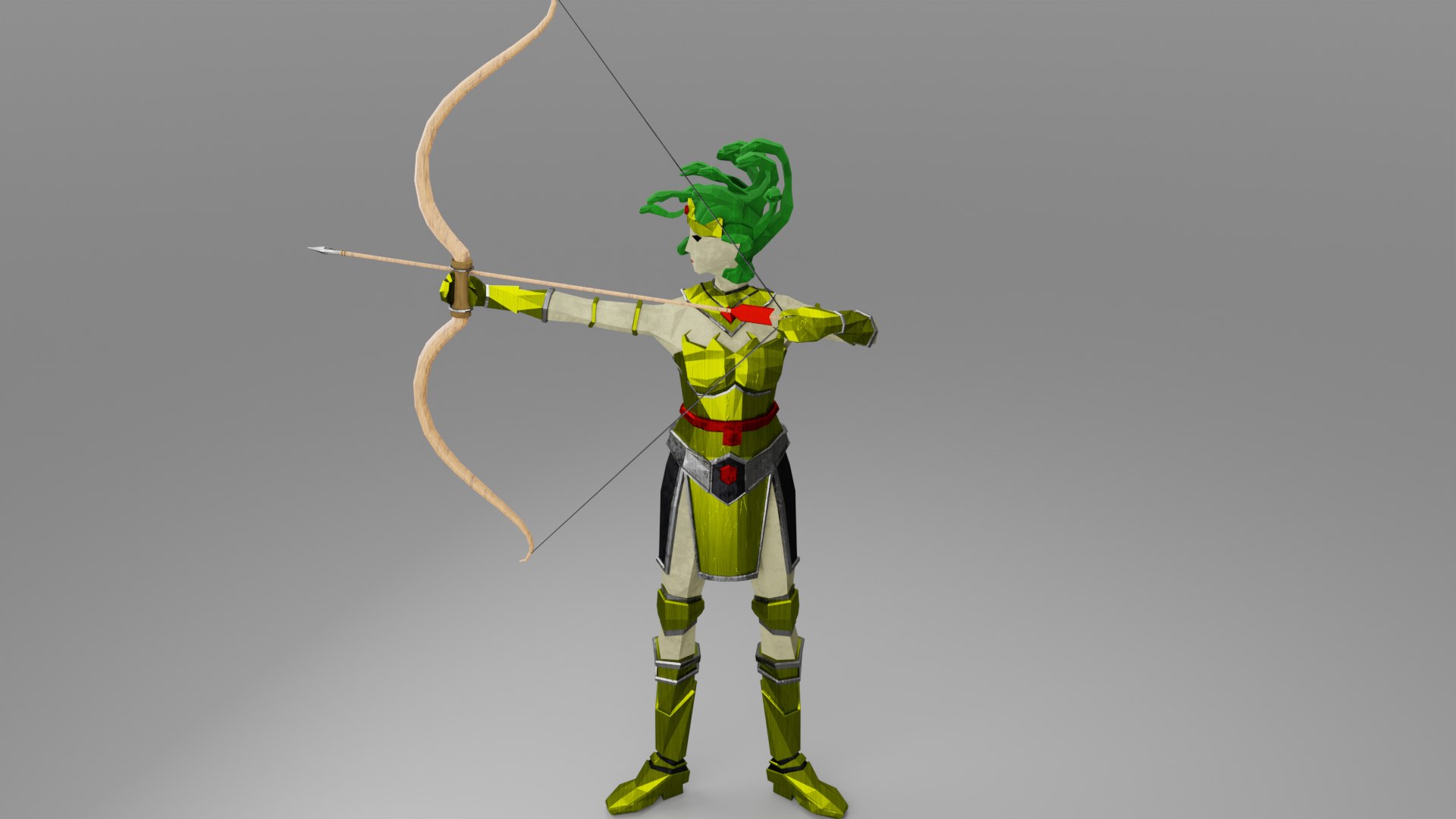 Medusa Gorgon Snake Goddess Mythical Horrific Low Poly Rigged 3D Model ...