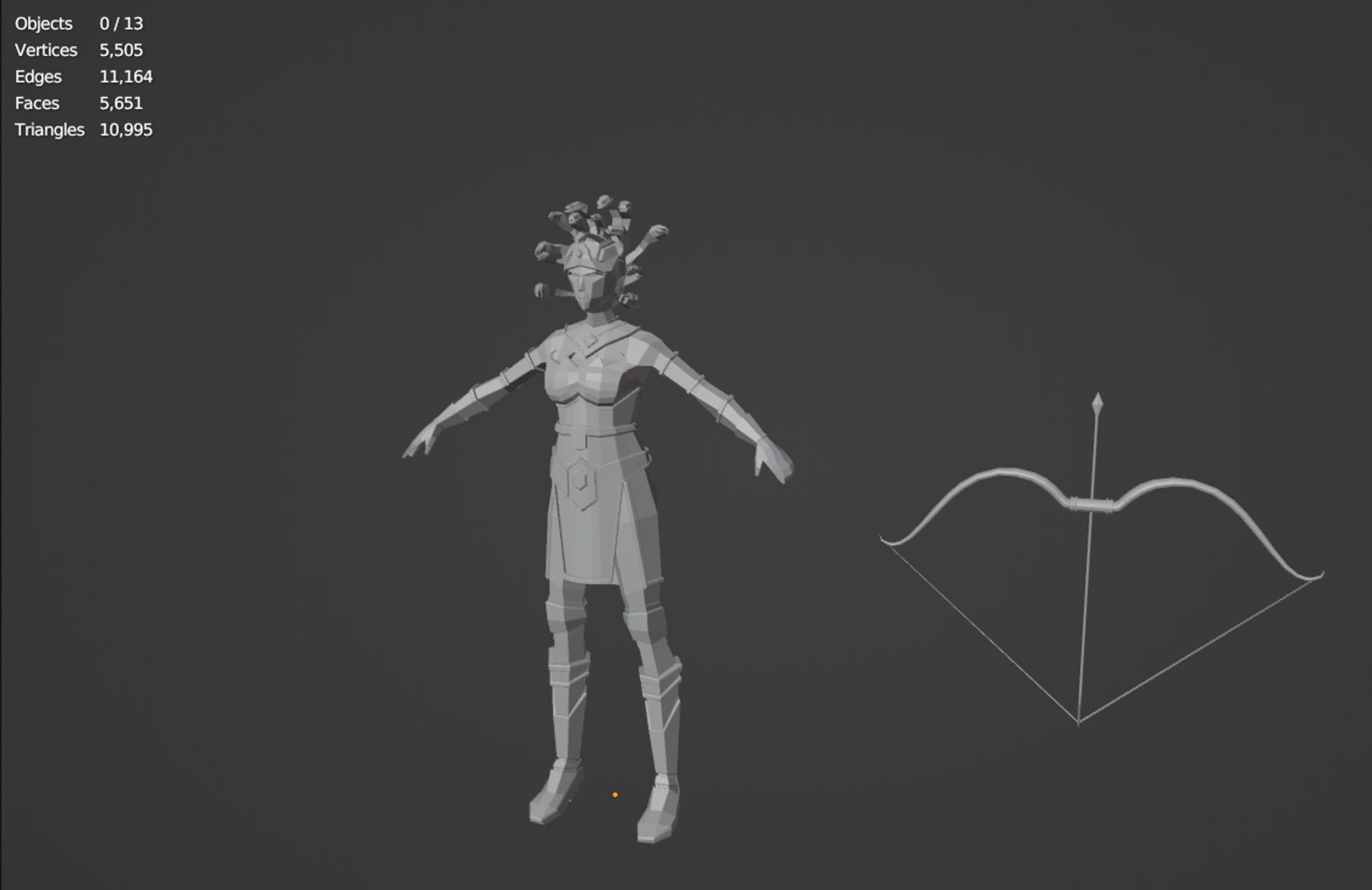 Medusa Gorgon Snake Goddess Mythical Horrific Low Poly Rigged 3D Model ...