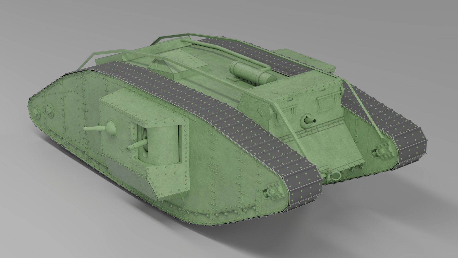 Tank MK 4 Male Green Rigged For Cinema 4D Model - TurboSquid 2248079
