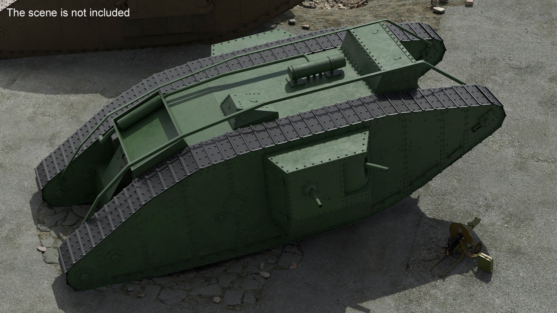 Tank MK 4 Male Green Rigged For Cinema 4D Model - TurboSquid 2248079