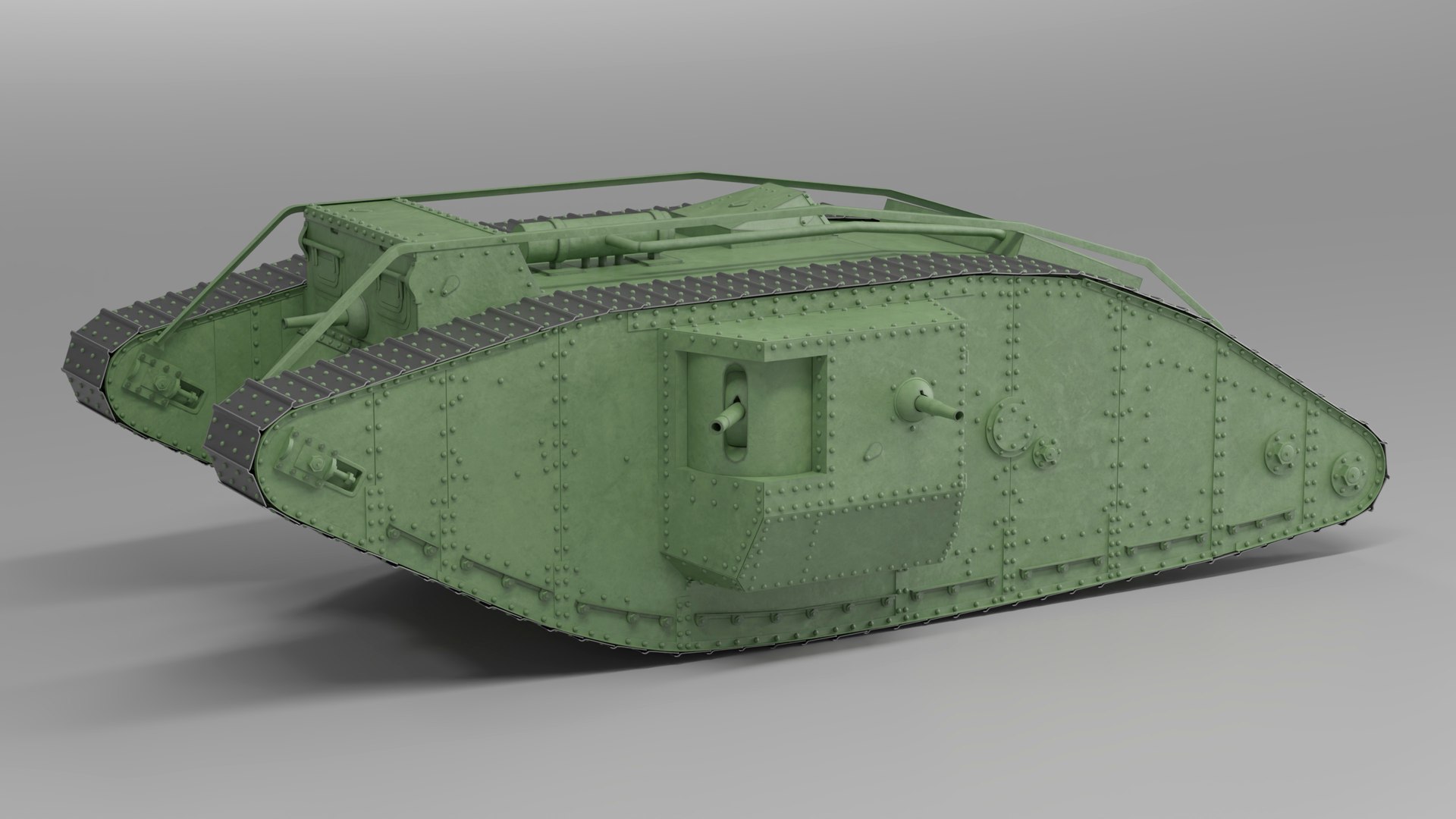 Tank MK 4 Male Green Rigged For Cinema 4D Model - TurboSquid 2248079