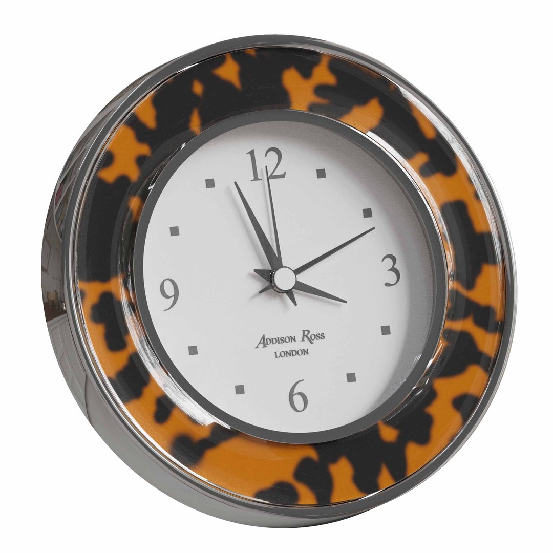 3D Model Addison Ross Tortoiseshell Silver Alarm Clock - TurboSquid 2253688