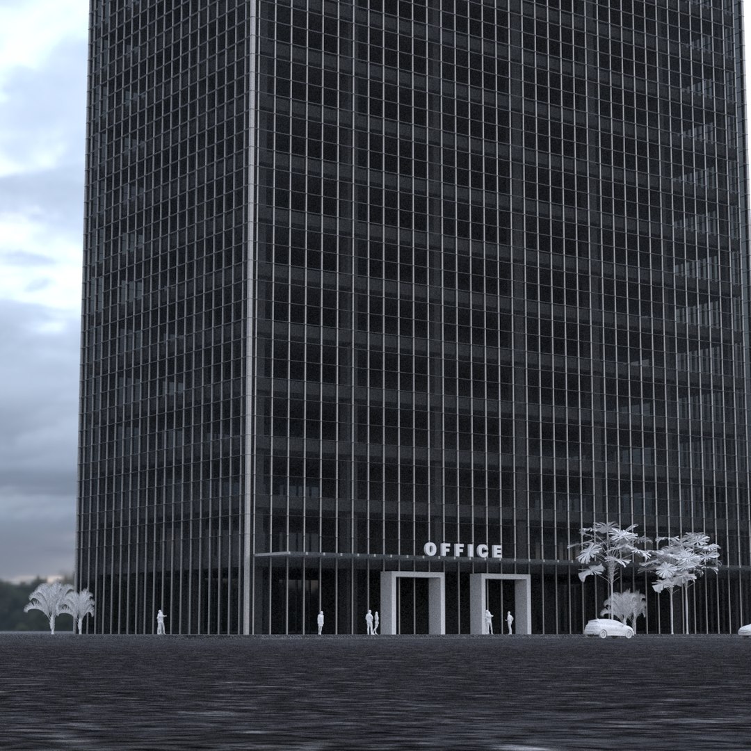 3D 24 story skyscraper building model - TurboSquid 1222482