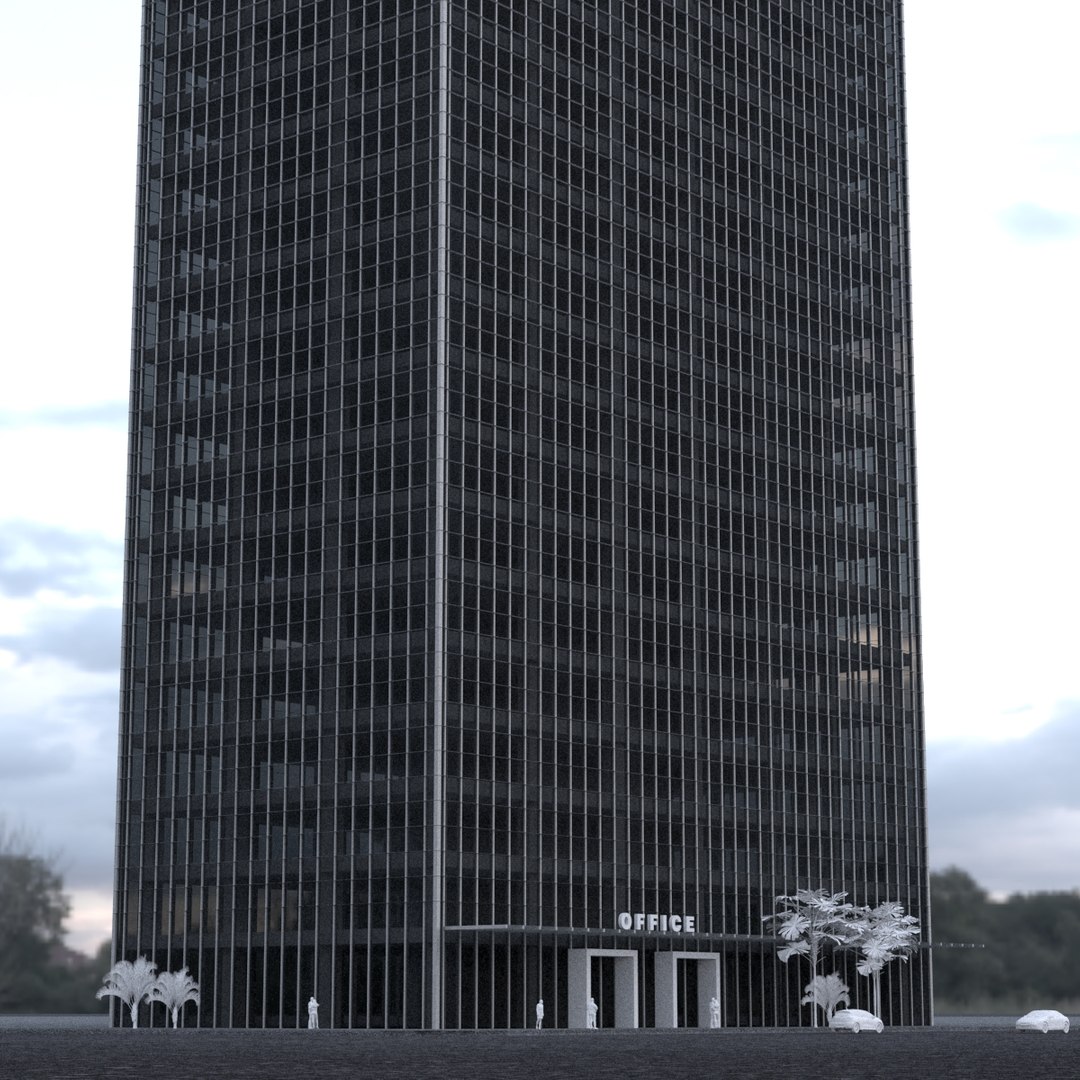 3D 24 story skyscraper building model - TurboSquid 1222482