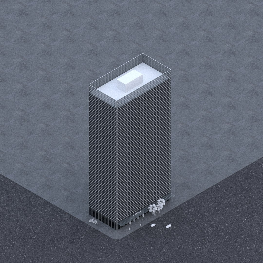 3D 24 story skyscraper building model - TurboSquid 1222482