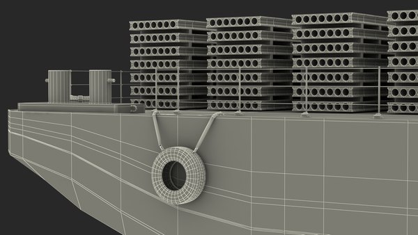 3D Pontoon Barge Loaded Concrete Slab model - TurboSquid 1839895