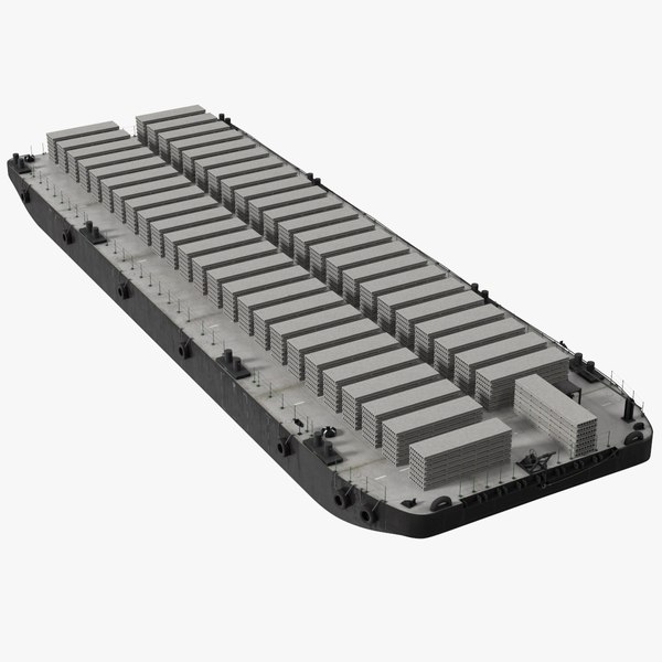 3D Pontoon Barge Loaded Concrete Slab model - TurboSquid 1839895