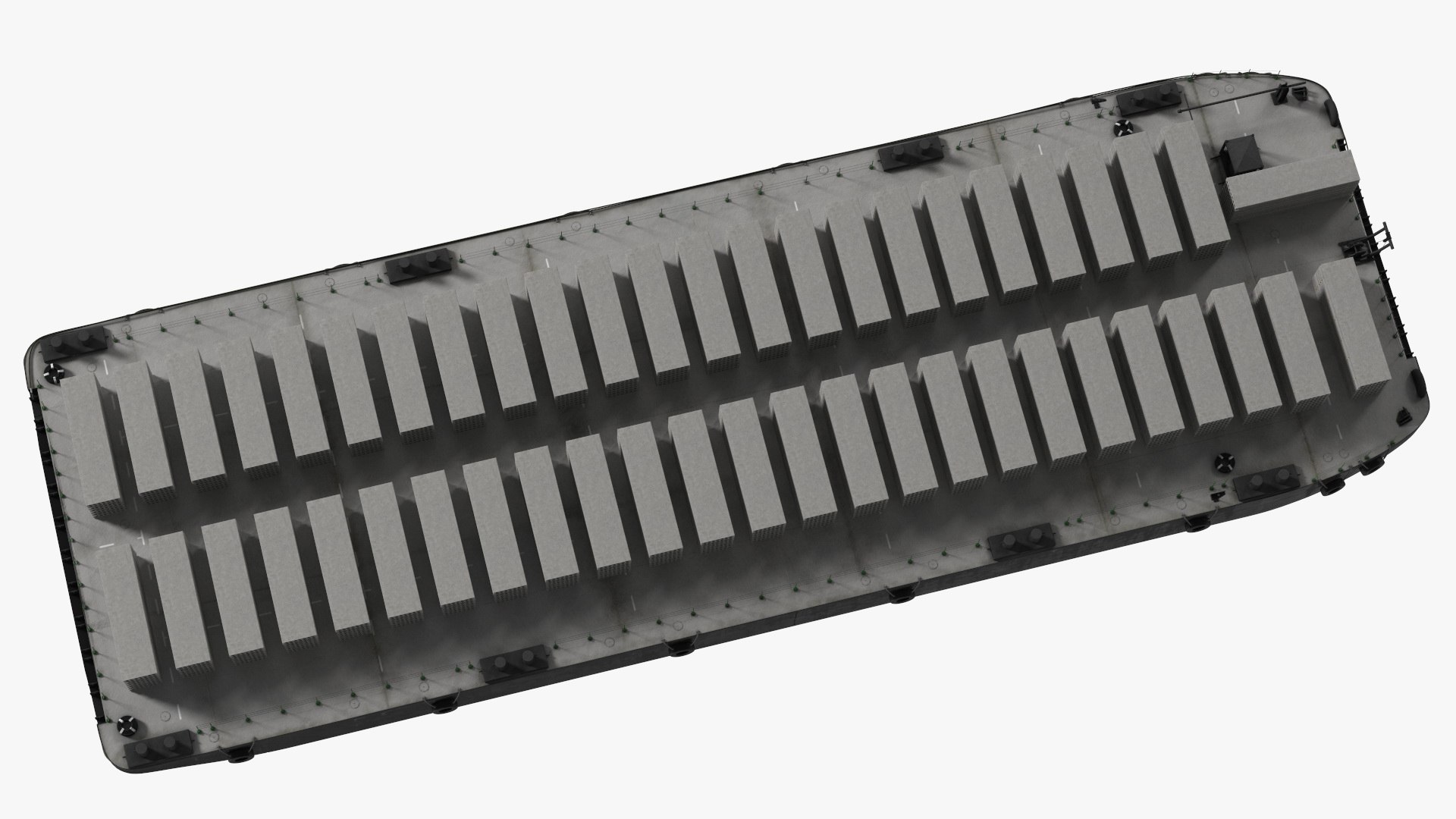 3D Pontoon Barge Loaded Concrete Slab model - TurboSquid 1839895