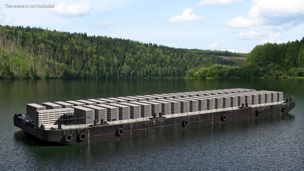 3D Pontoon Barge Loaded Concrete Slab model - TurboSquid 1839895