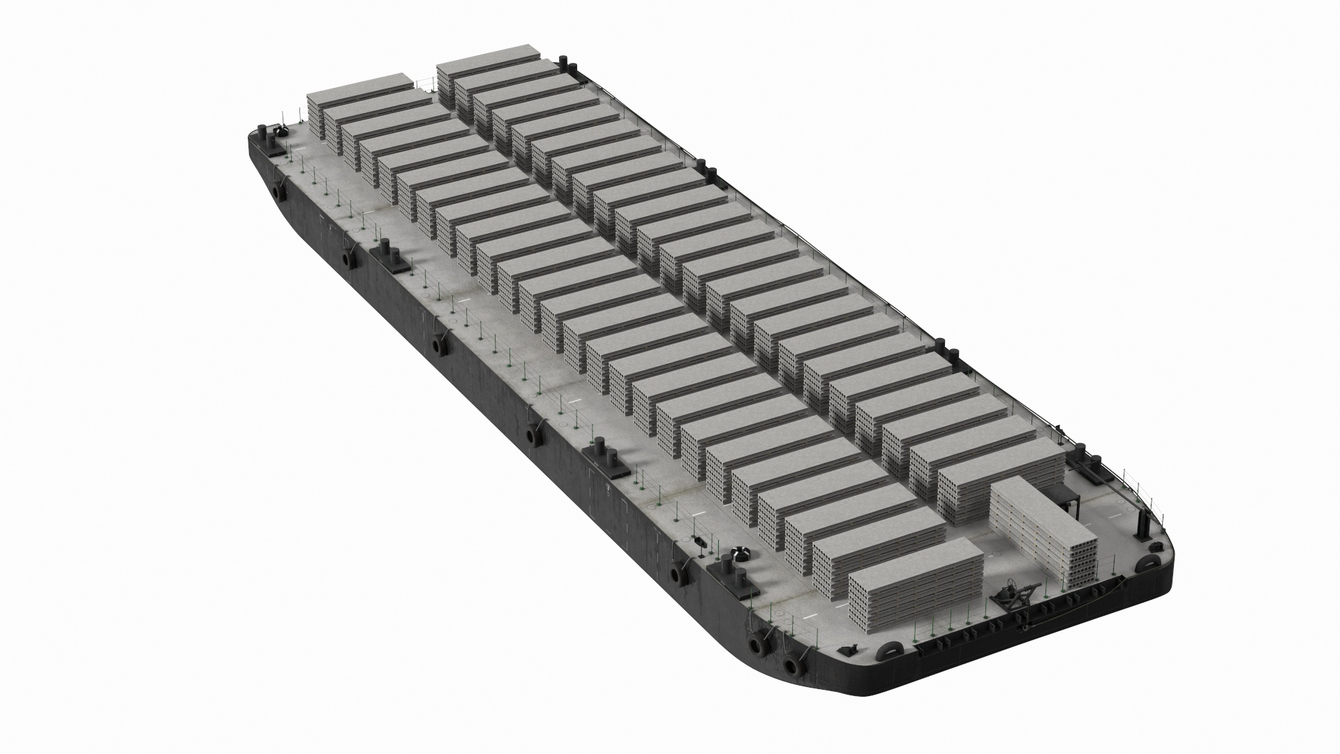 3D Pontoon Barge Loaded Concrete Slab Model - TurboSquid 1839895