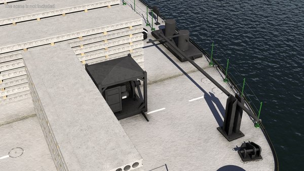 3D Pontoon Barge Loaded Concrete Slab model - TurboSquid 1839895