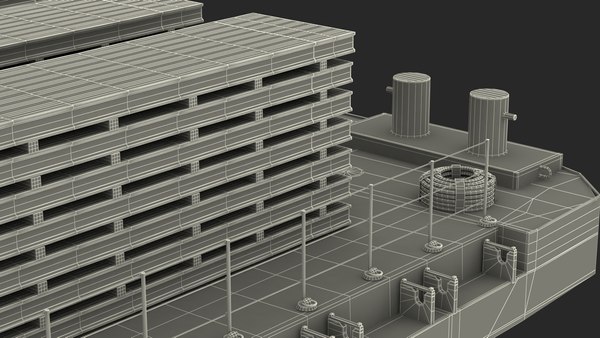 3D Pontoon Barge Loaded Concrete Slab model - TurboSquid 1839895