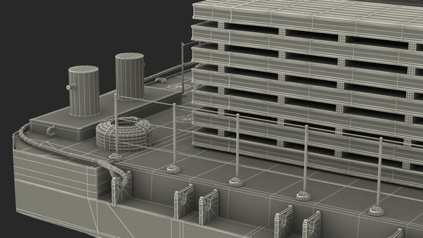 3D Pontoon Barge Loaded Concrete Slab model - TurboSquid 1839895