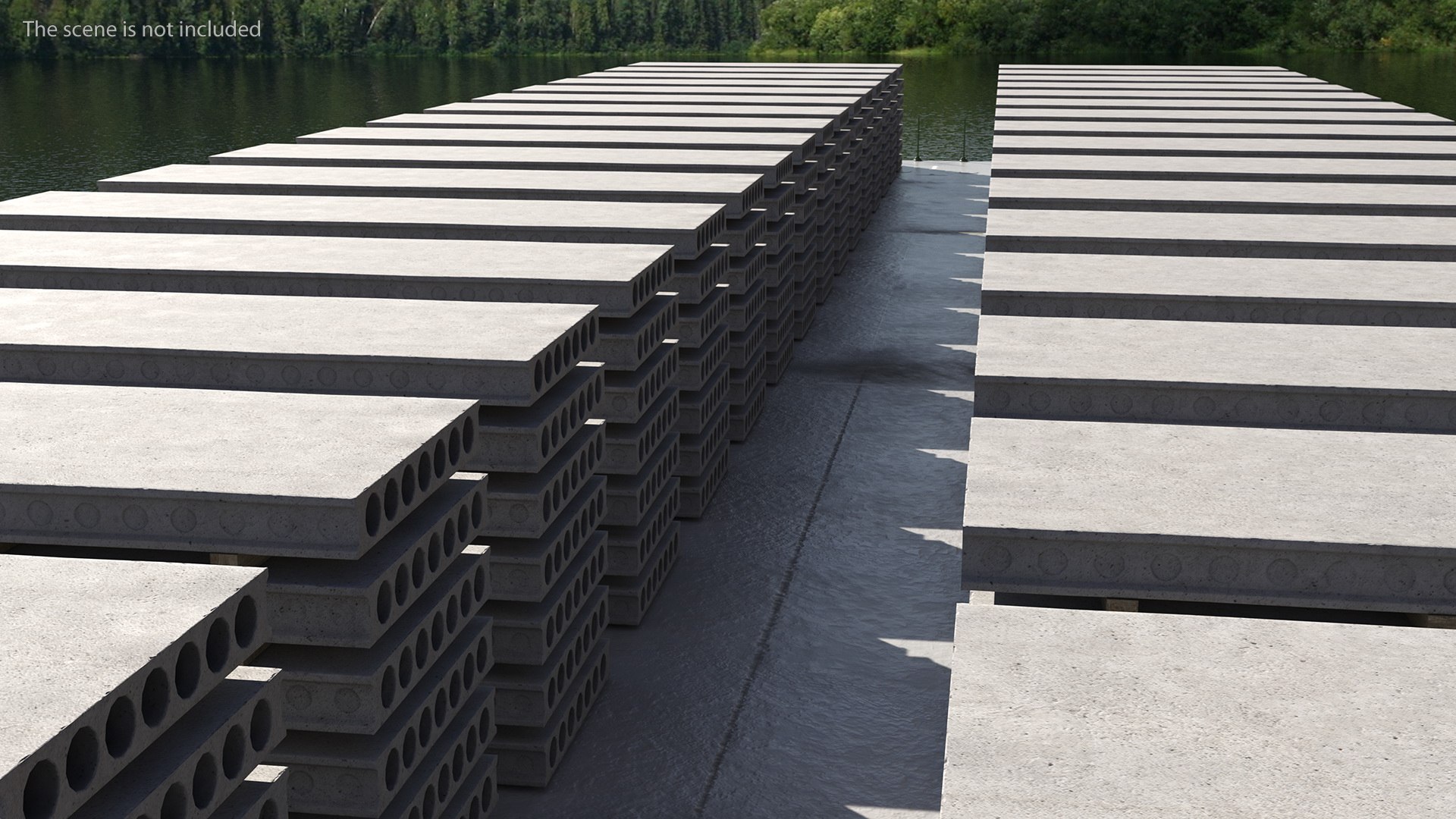 3D Pontoon Barge Loaded Concrete Slab model - TurboSquid 1839895