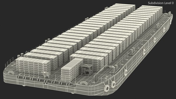 3D Pontoon Barge Loaded Concrete Slab model - TurboSquid 1839895