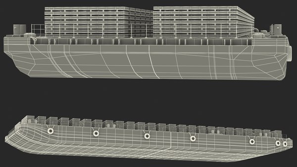 3D Pontoon Barge Loaded Concrete Slab model - TurboSquid 1839895