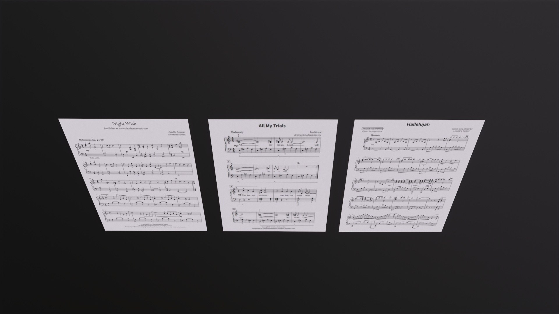 Sheet Music 3D Model - TurboSquid 2104617