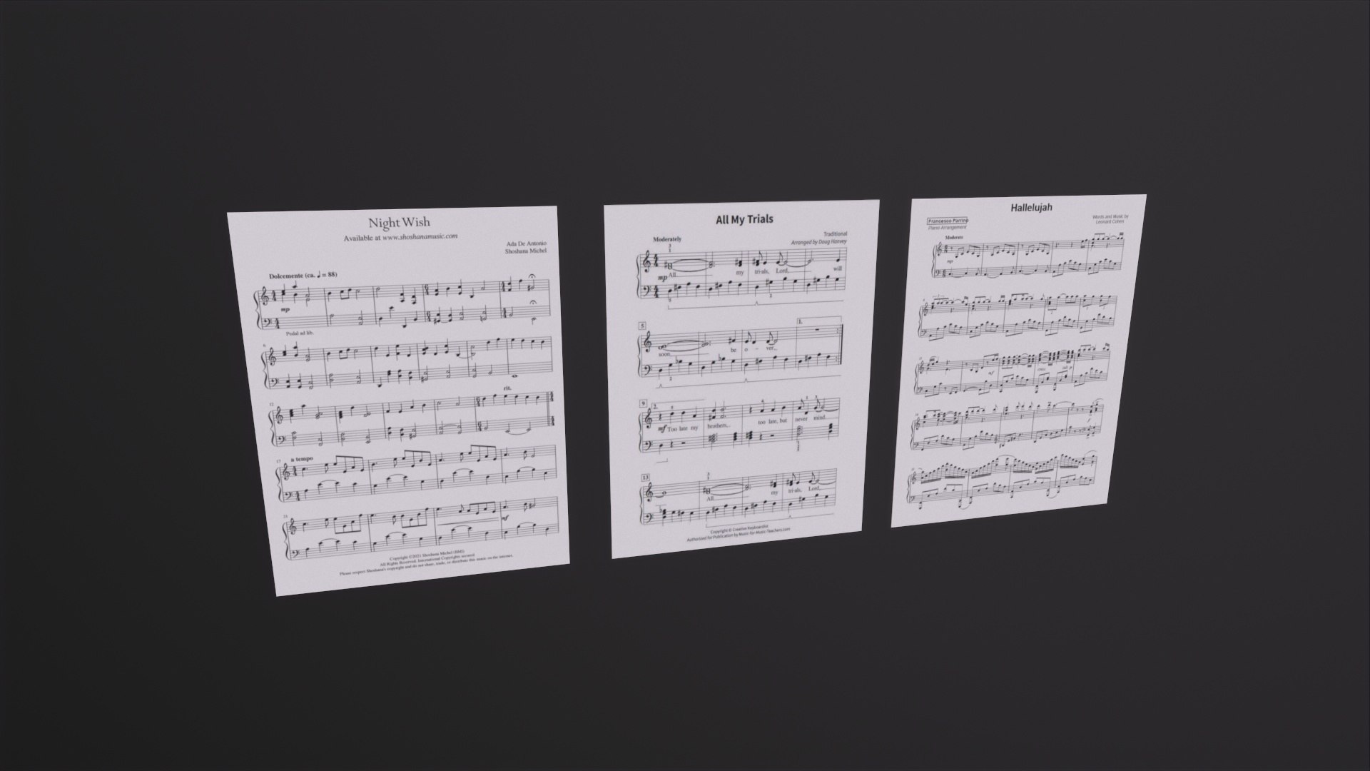 Sheet Music 3D Model - TurboSquid 2104617