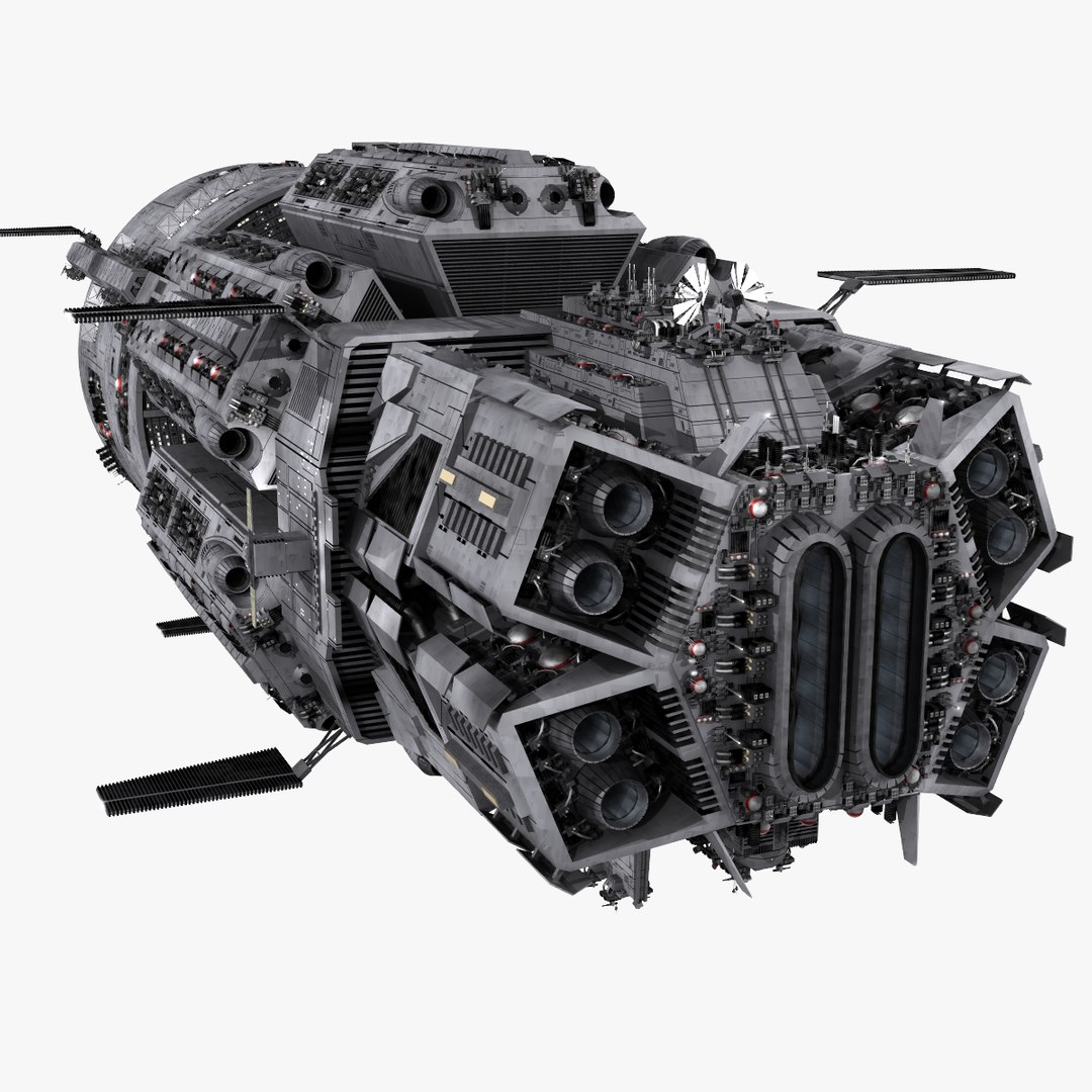 3d realistic interstellar space cruiser