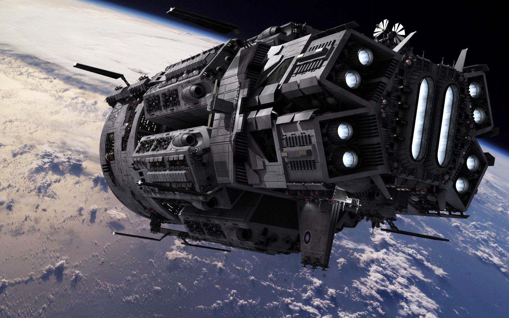 3d realistic interstellar space cruiser