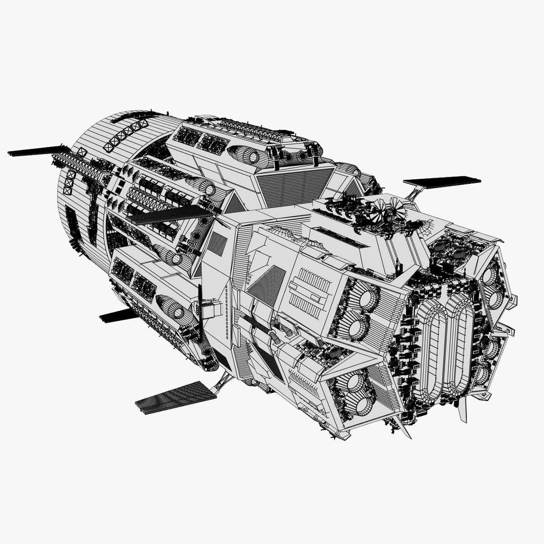 3d realistic interstellar space cruiser
