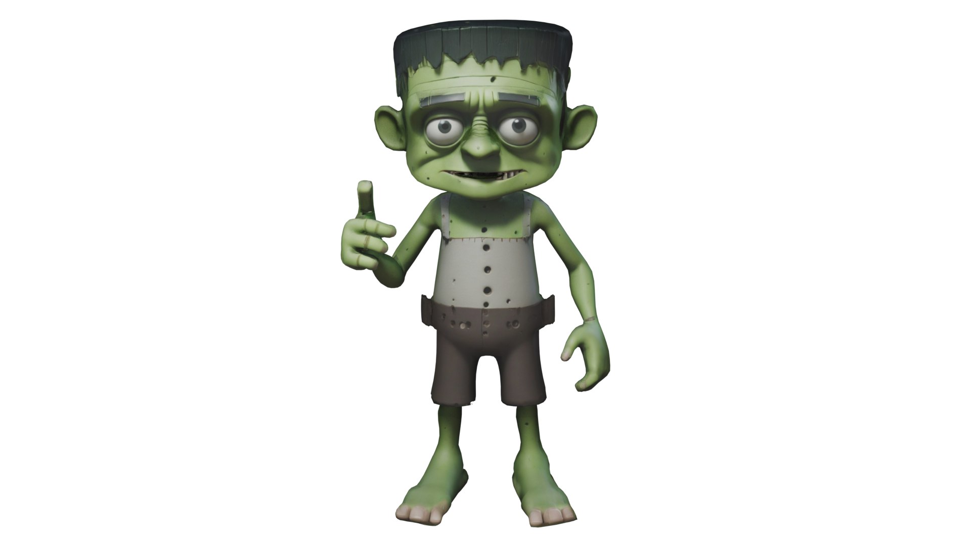3D Model Frankenstein Monster Cartoon Character Low-poly - TurboSquid ...