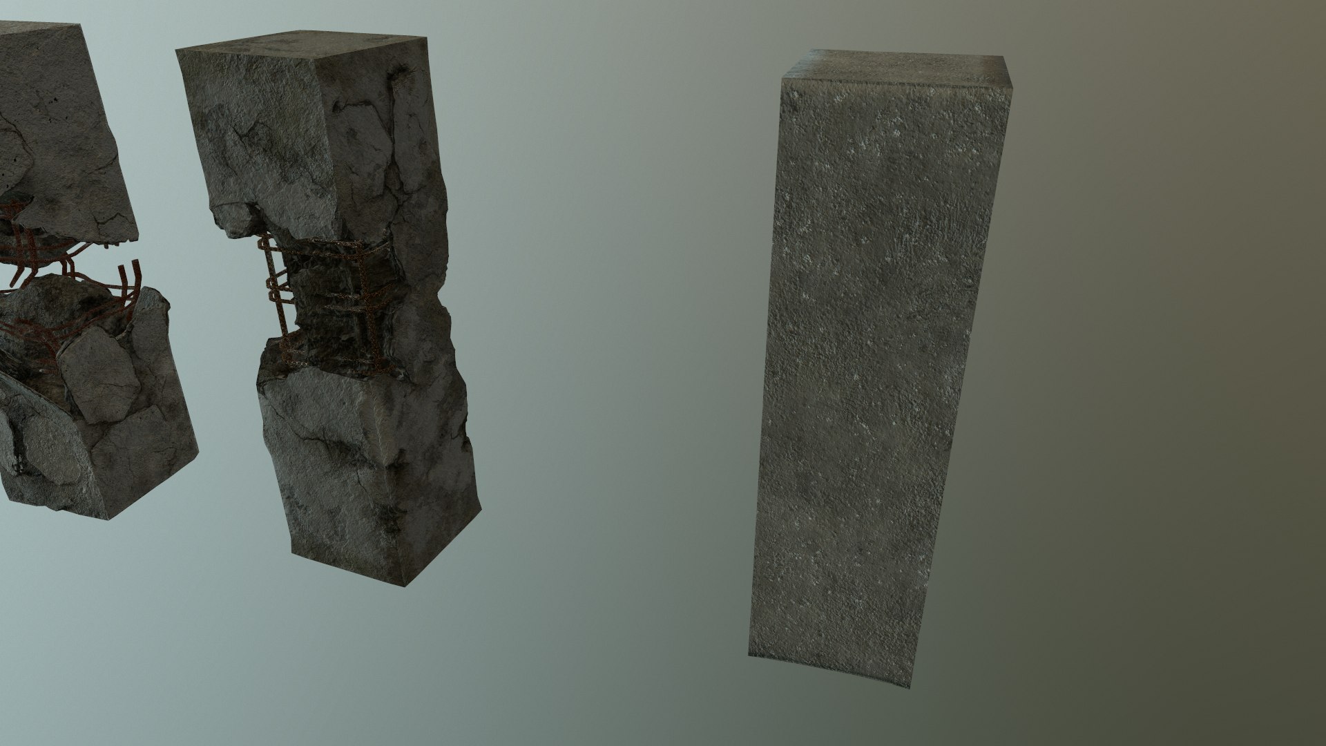 Damaged Pylon Set Model - TurboSquid 1484251