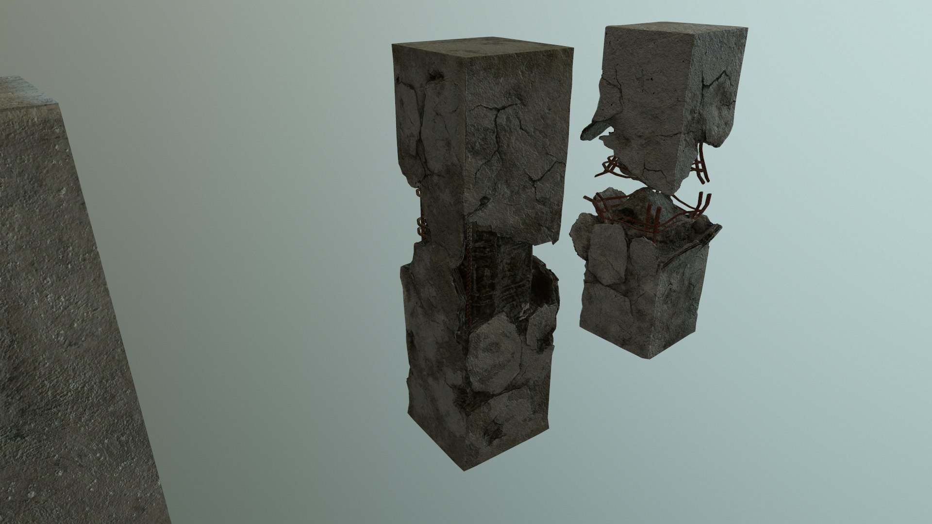 Damaged Pylon Set Model - TurboSquid 1484251