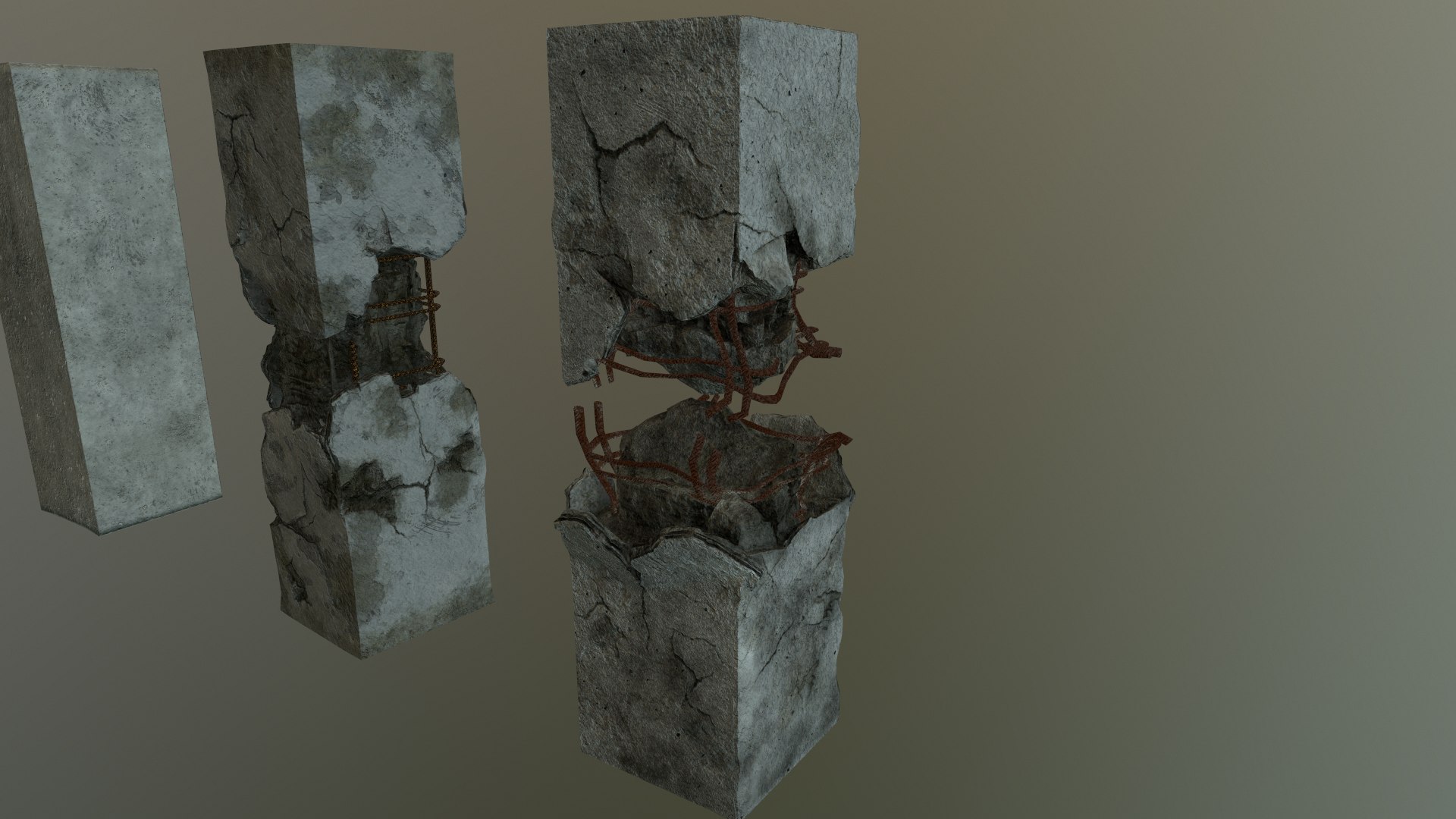 Damaged Pylon Set Model - TurboSquid 1484251