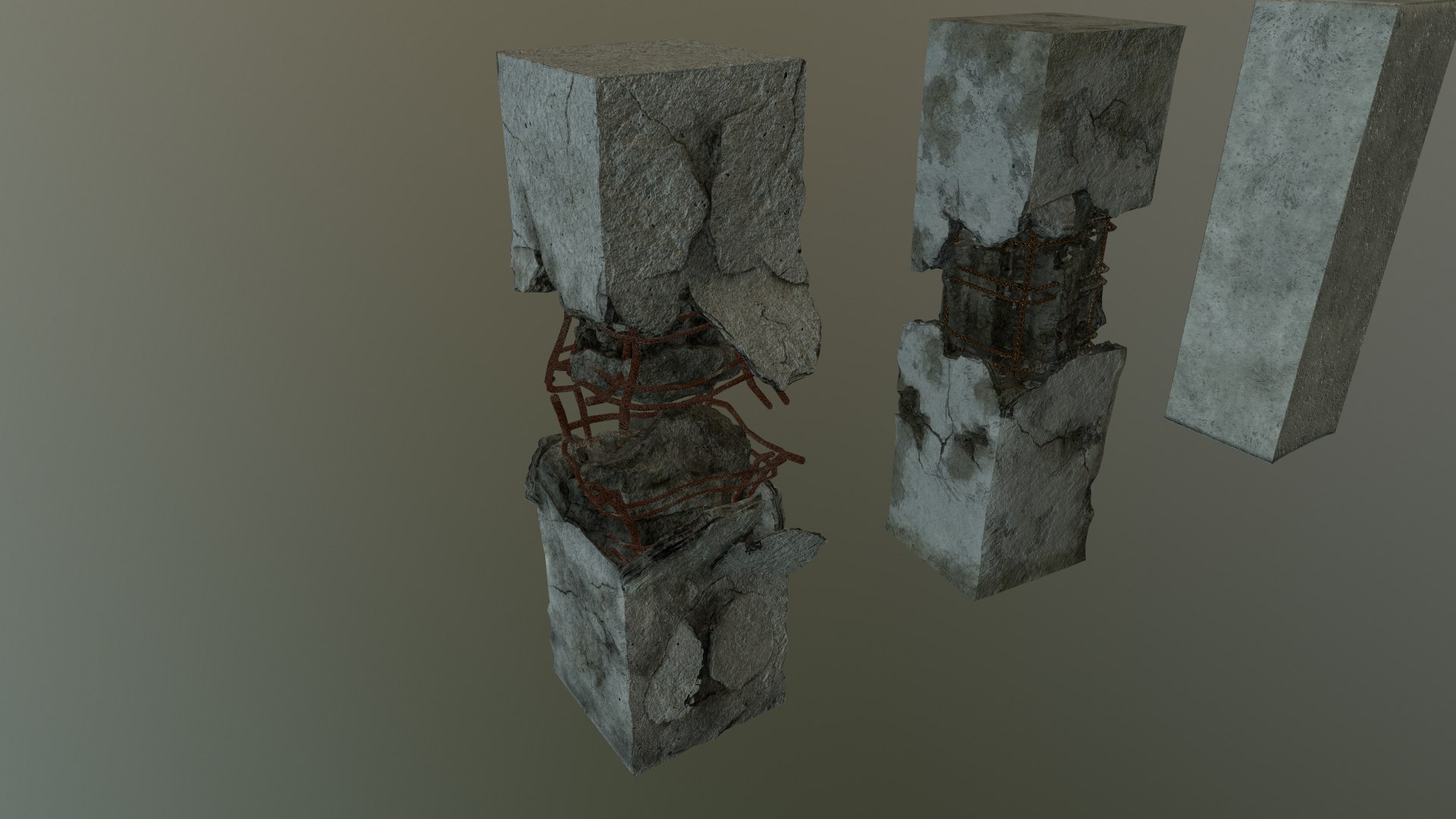 Damaged Pylon Set Model - TurboSquid 1484251