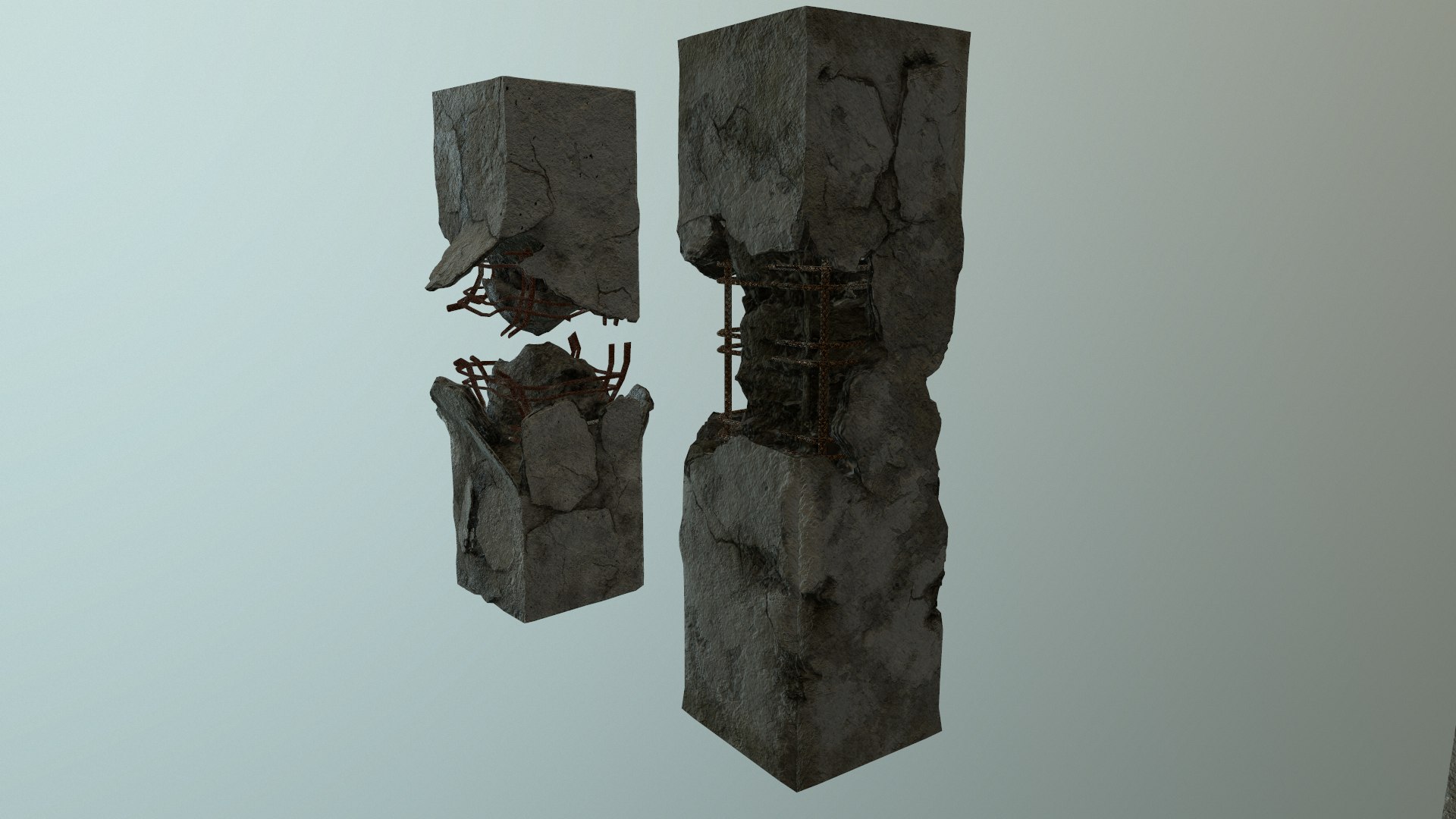 Damaged Pylon Set Model - TurboSquid 1484251