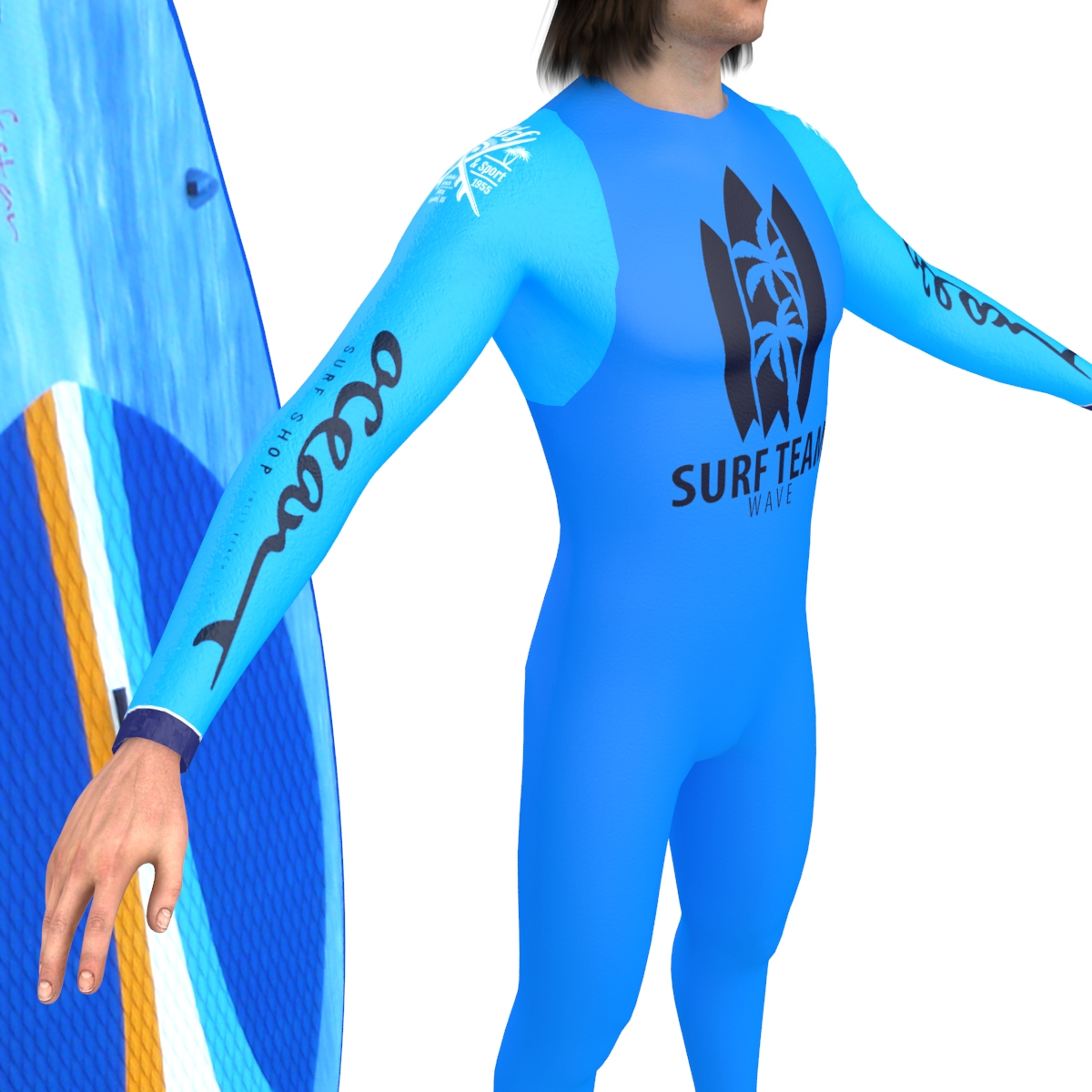 Rigged surfer 3D model - TurboSquid 1326027