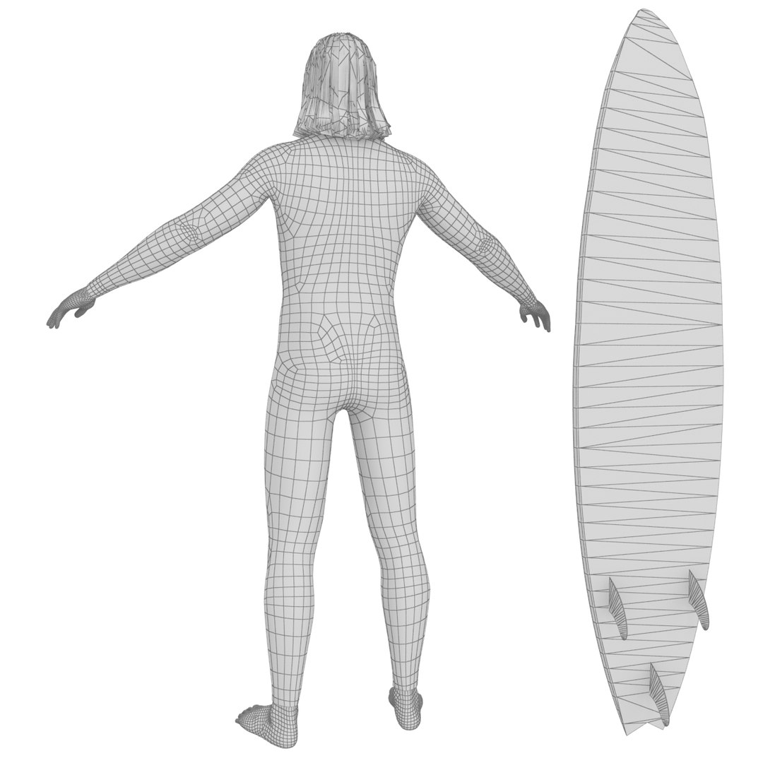 Rigged surfer 3D model - TurboSquid 1326027