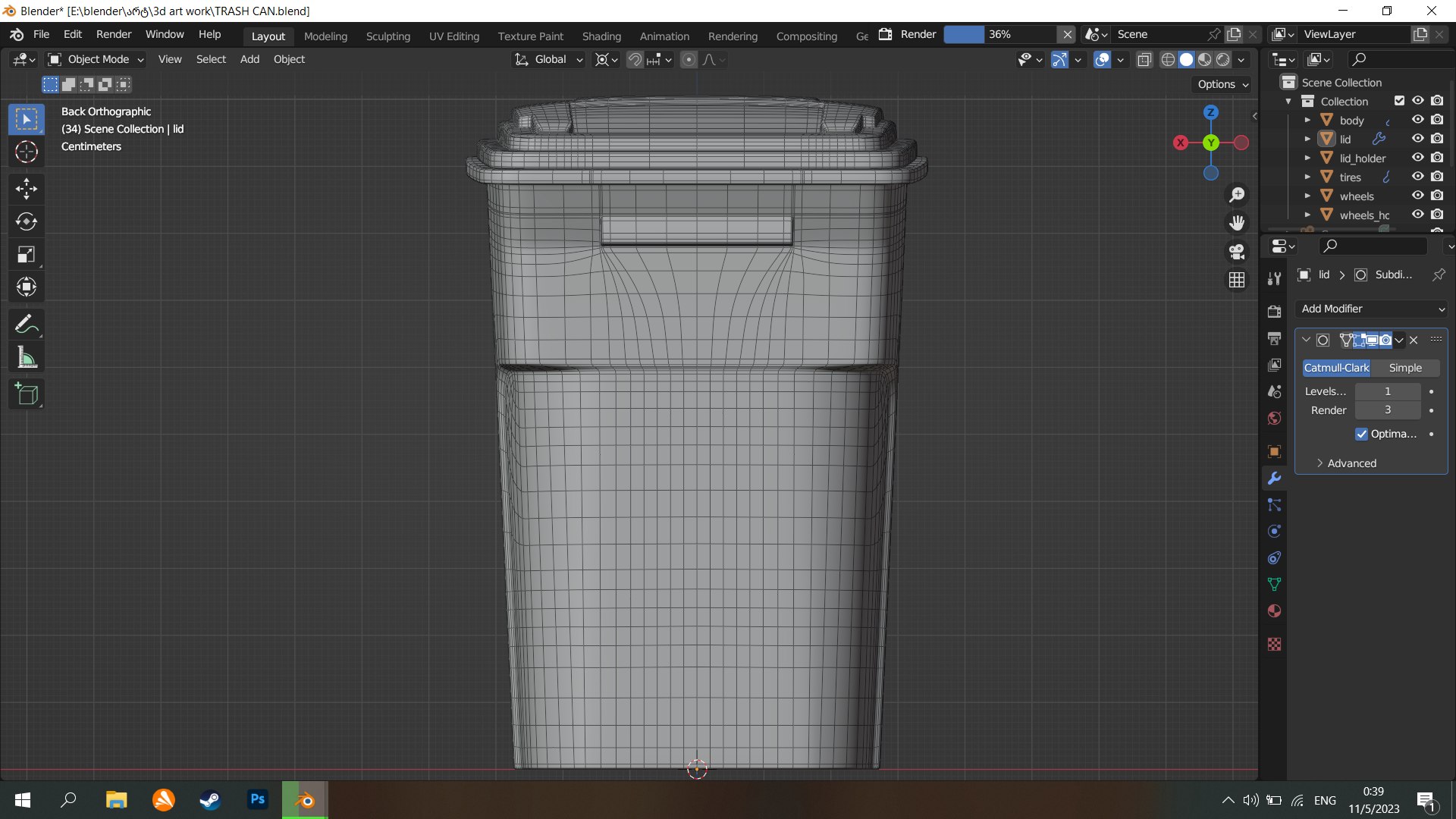 3D Plastic Trash Can - TurboSquid 2147896