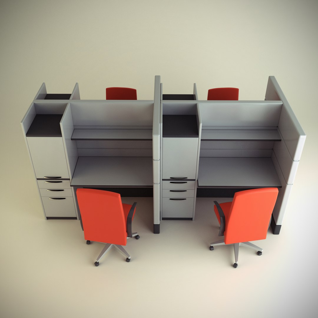 Cubicle Workstation 3d Max