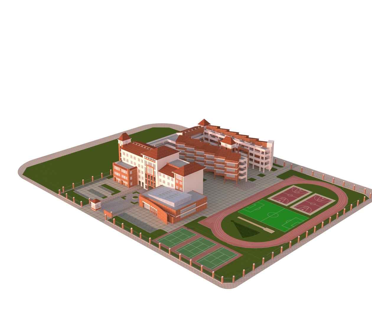 School Building 3D Model - TurboSquid 1308218