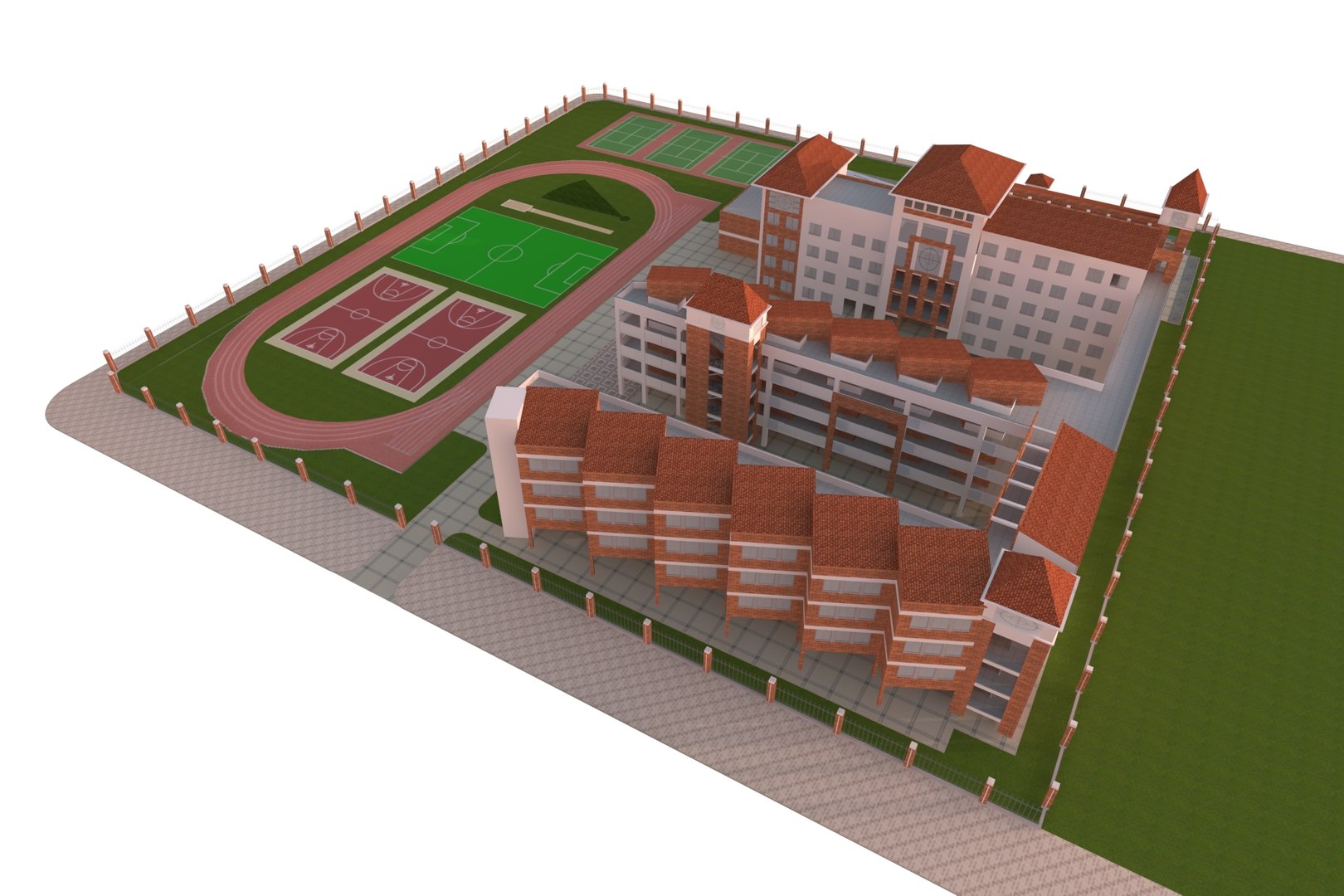 School Building 3D Model - TurboSquid 1308218
