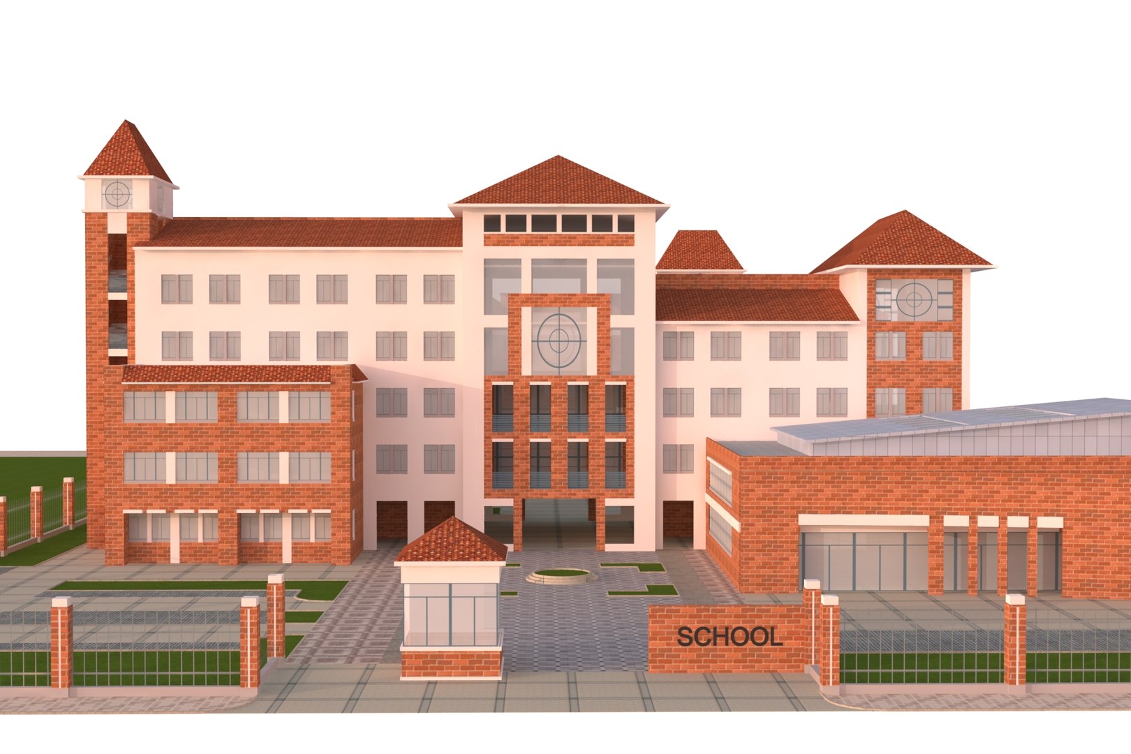 School Building 3D Model - TurboSquid 1308218