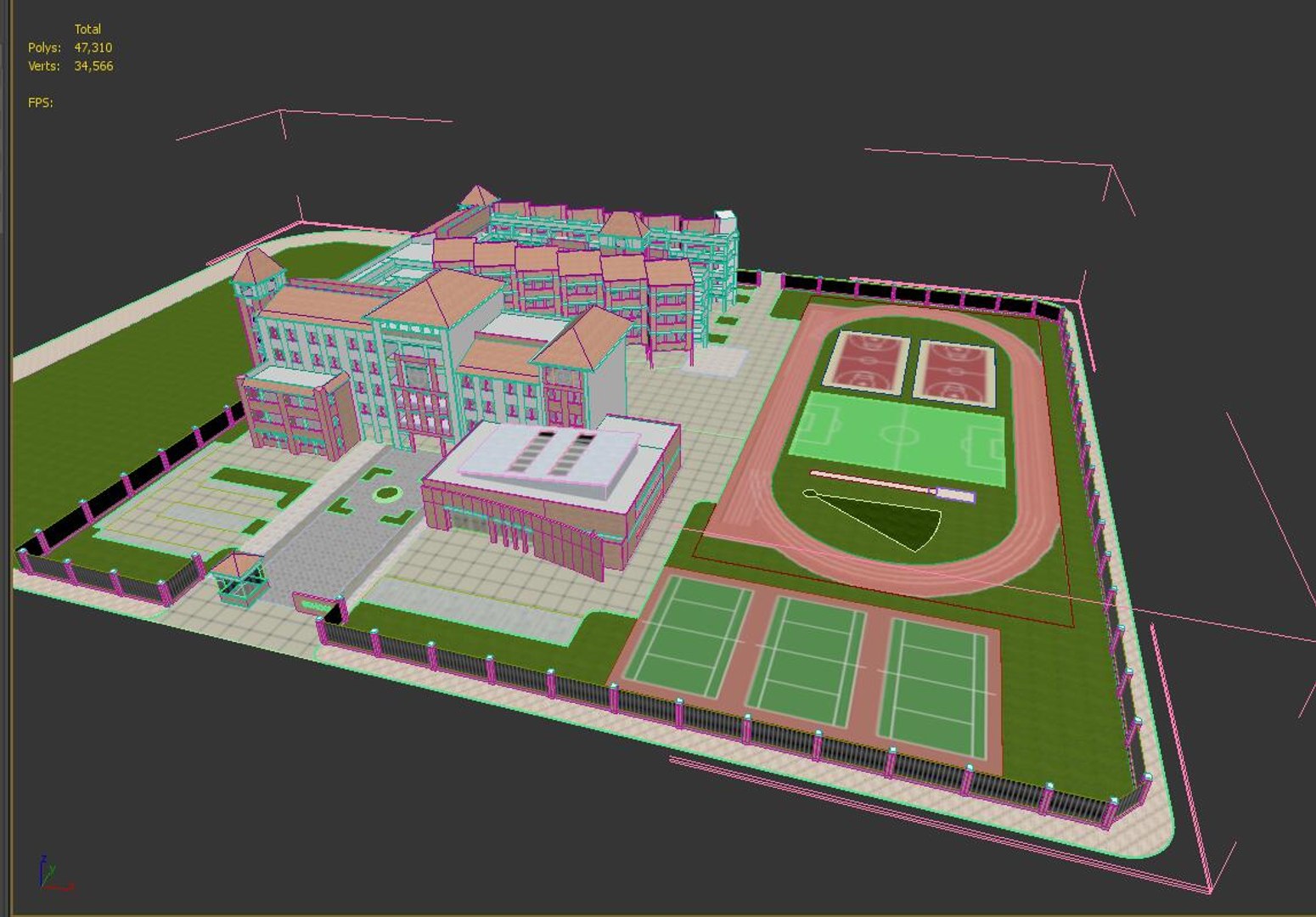 School Building 3D Model - TurboSquid 1308218