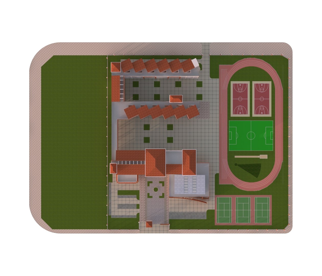 School Building 3D Model - TurboSquid 1308218