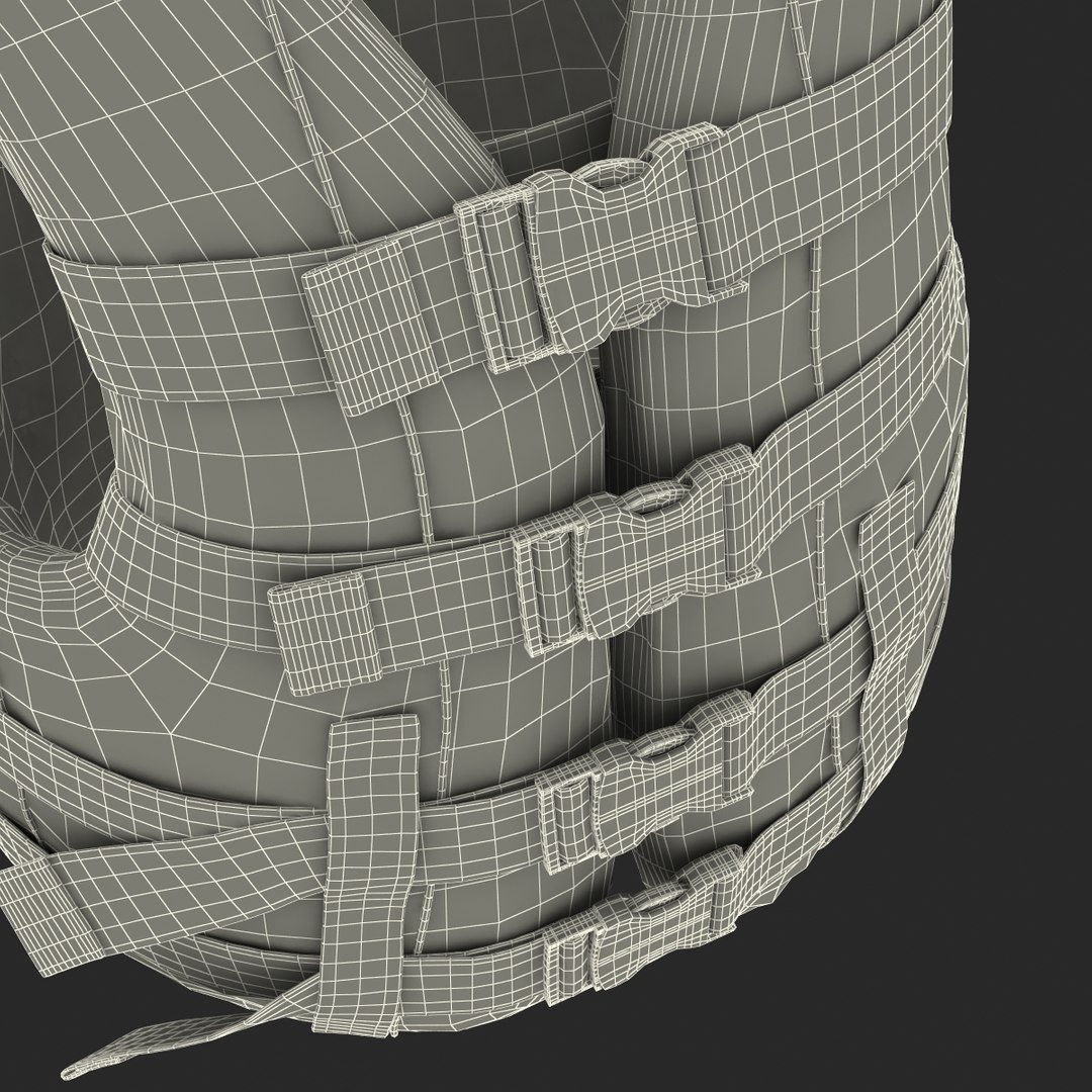 3d model life vest blue