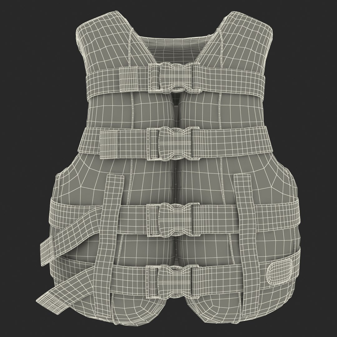 3d model life vest blue