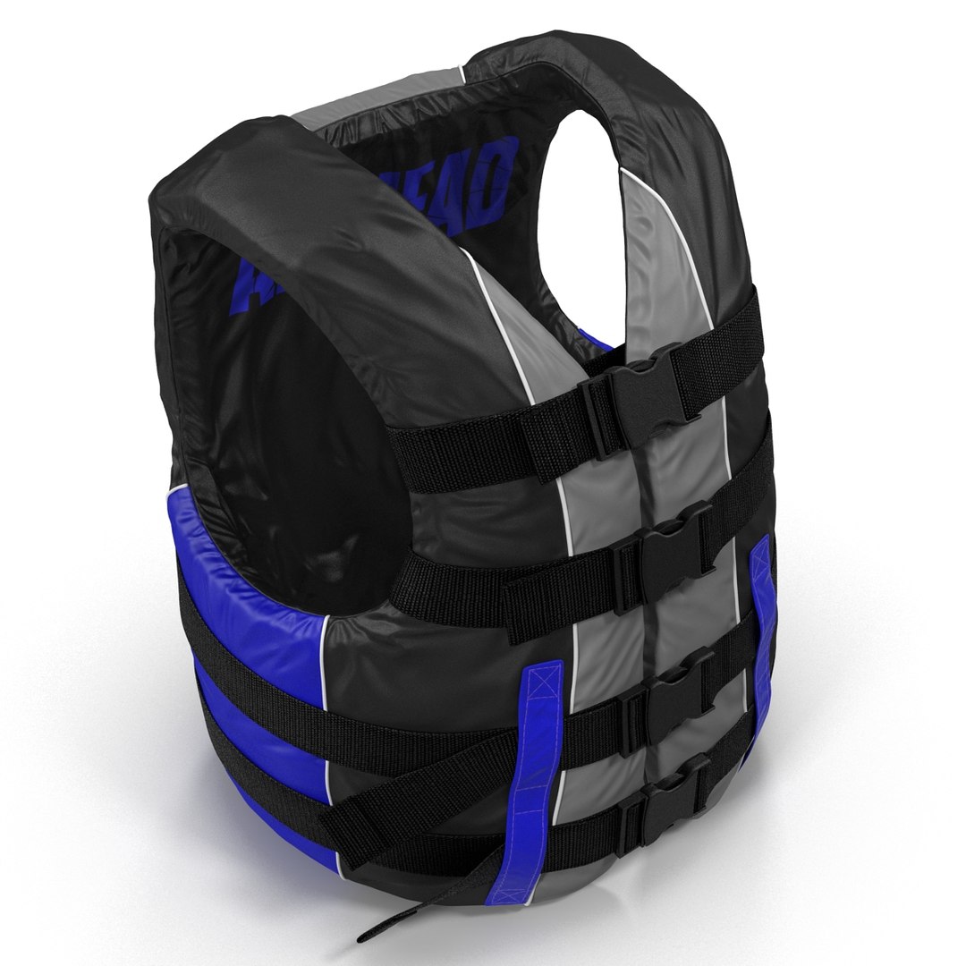 3d model life vest blue