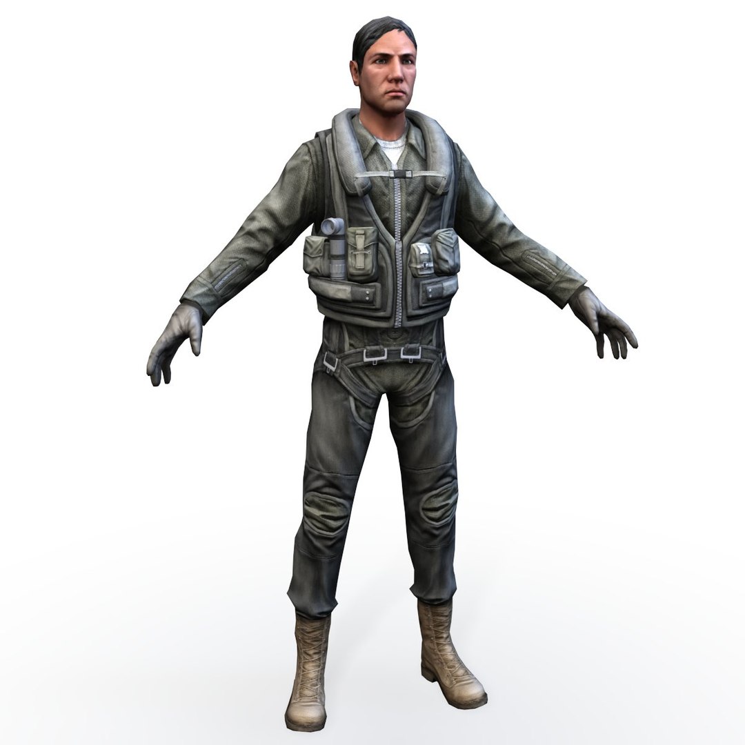 Army Pilot Real-time 3d Model