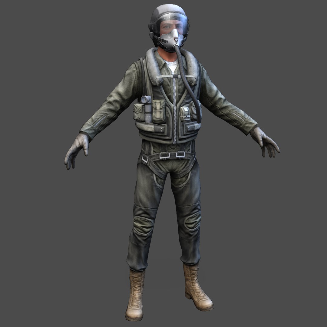 Army Pilot Real-time 3d Model