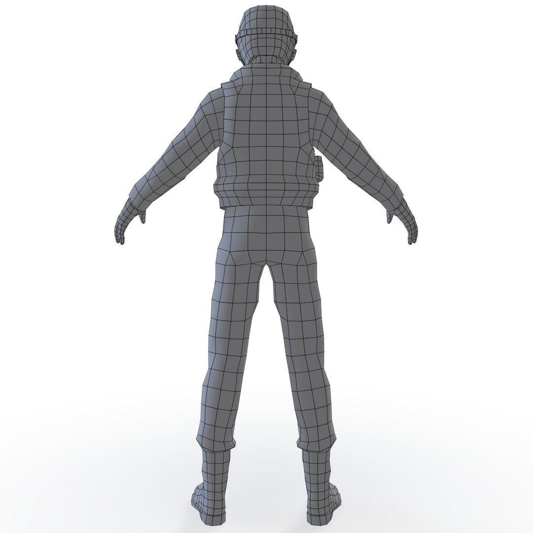 Army Pilot Real-time 3d Model