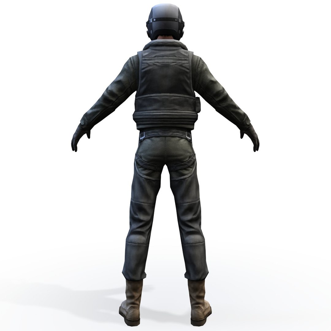 Army Pilot Real-time 3d Model