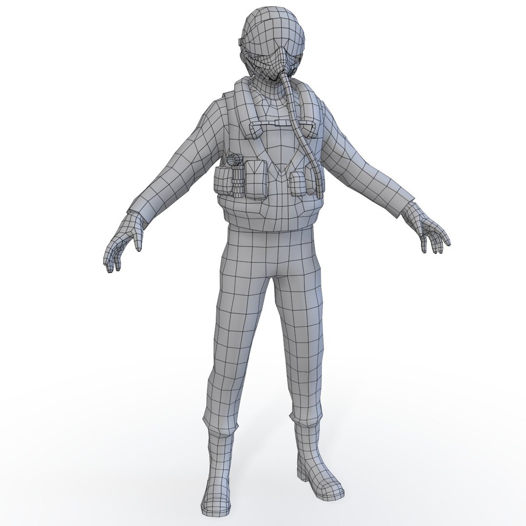 Army Pilot Real-time 3d Model
